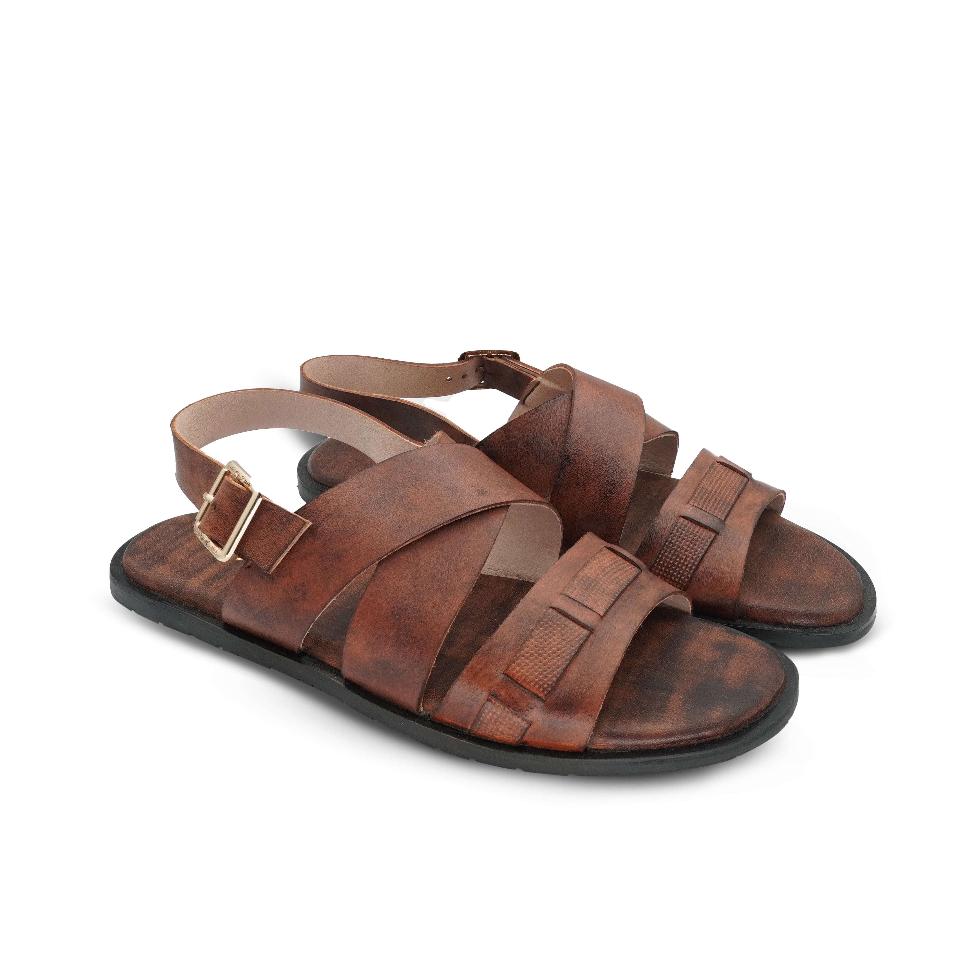 Royale Leather 4247 BRN – Brown Cow Leather Classic Sandals for Men